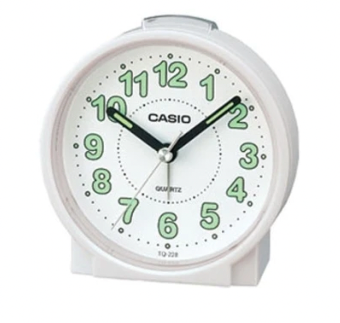 Casio Analog Clock Round Beeper Sound Alarm, White Face - 2 colours ...