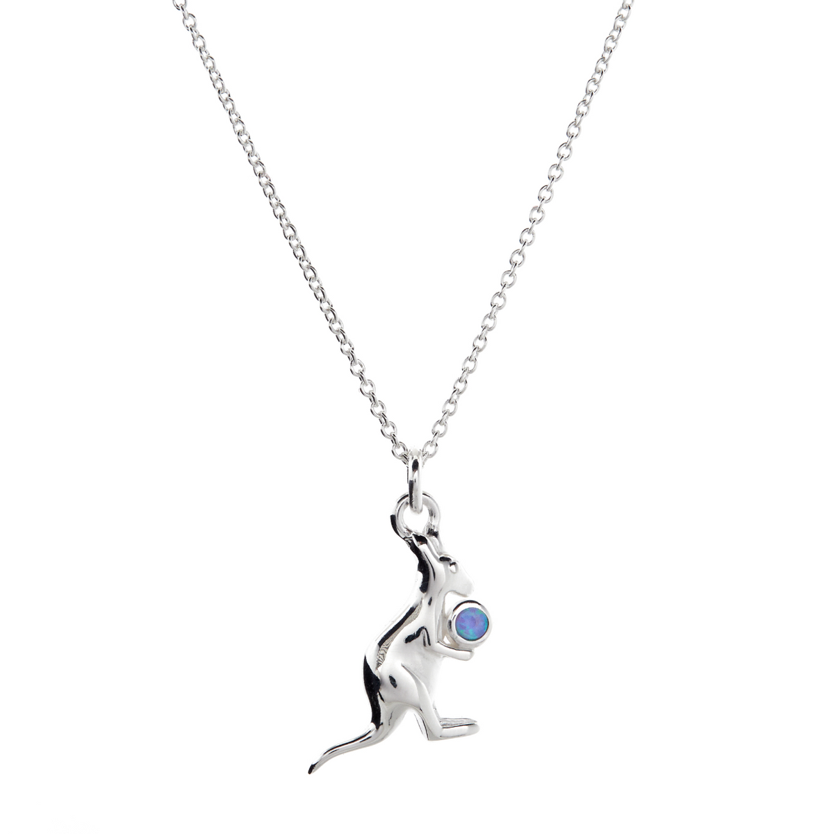 Kangaroo Blue Opalite Silver Necklace – Forever Jewellery Online